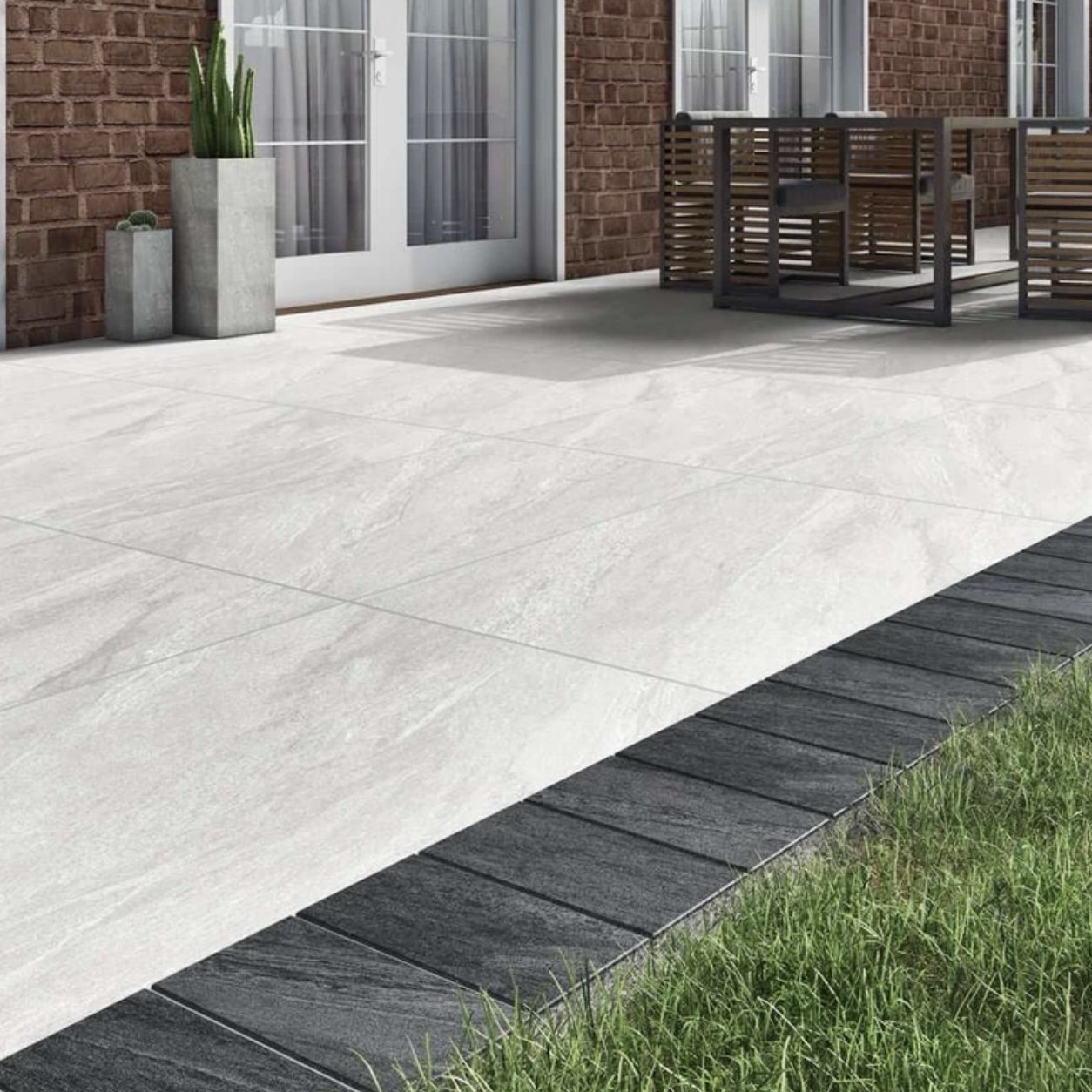 Outdoor Porcelain Tiles Setts - Anthracite Black - Port Stone