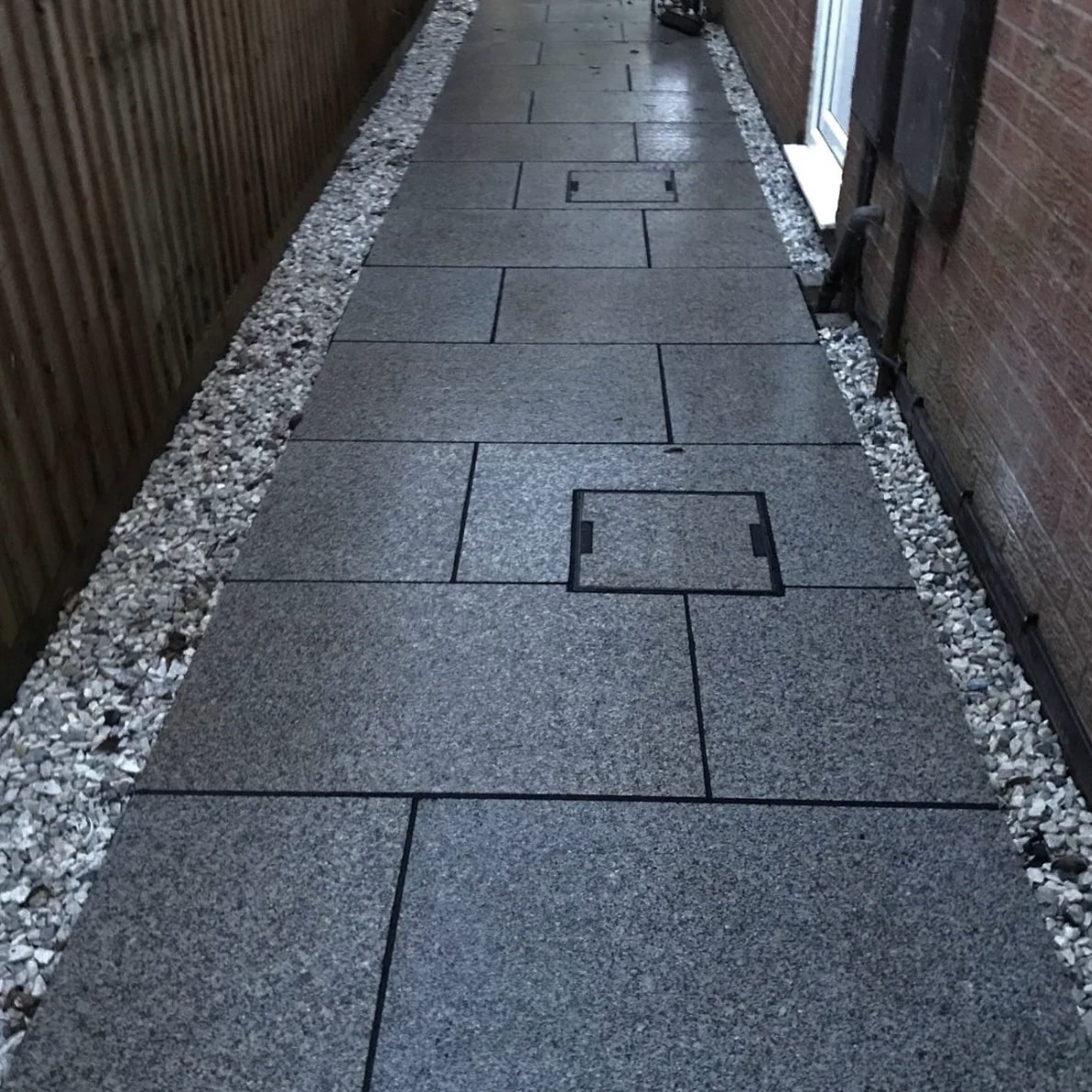 Graphite Black Flamed Textured Granite Paving Slabs - Port Stone